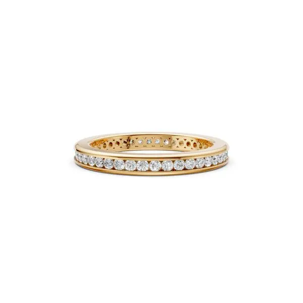 AYA FINE JEWELRY Odile Round Cut Lab Grown Diamond Channel Set Eternity Band - Yellow