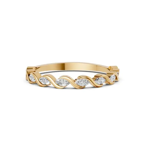 AYA FINE JEWELRY Ivy Marquise Lab Grown Diamond Twisted Vine Wedding Band - Yellow
