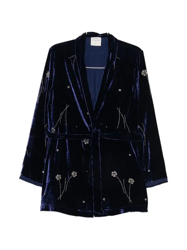 FORTE_FORTE Embroidered Velvet Kimono