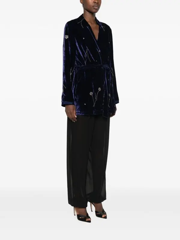 FORTE_FORTE Embroidered Velvet Kimono