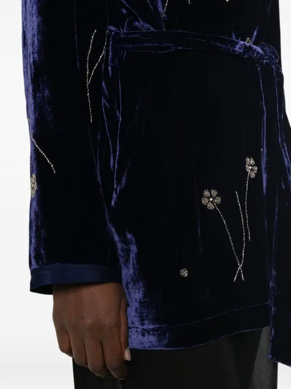 FORTE_FORTE Embroidered Velvet Kimono