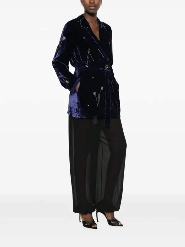 FORTE_FORTE Embroidered Velvet Kimono