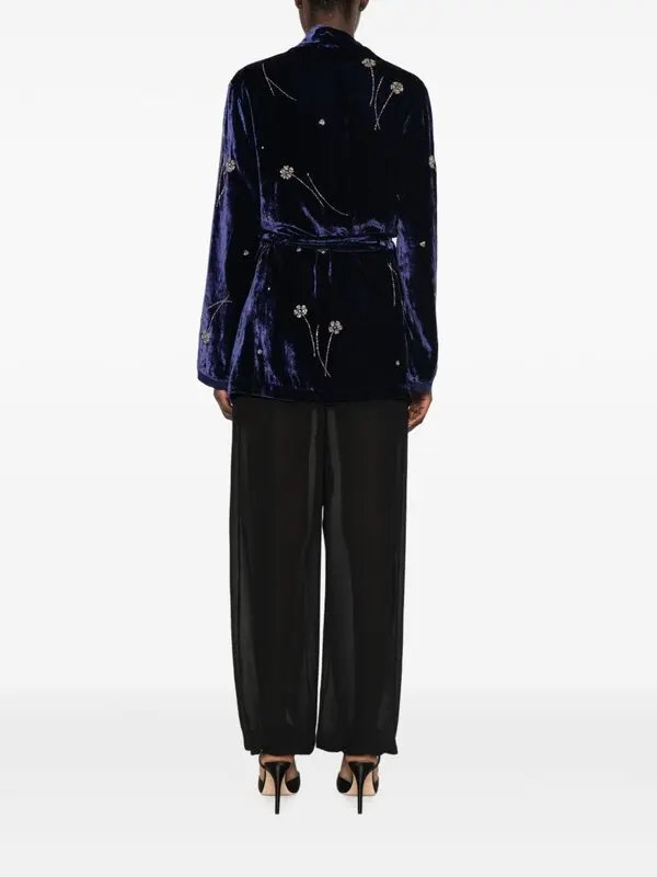 FORTE_FORTE Embroidered Velvet Kimono