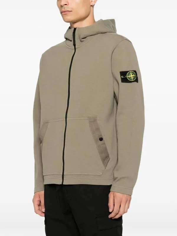 Stone Island Cotton Zip Up Hoodie