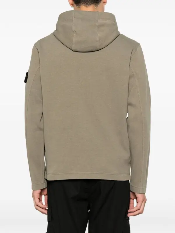 Stone Island Cotton Zip Up Hoodie