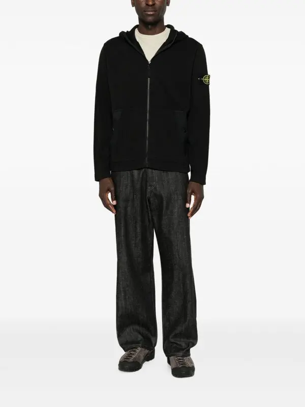Stone Island Cotton Hoodie - Black