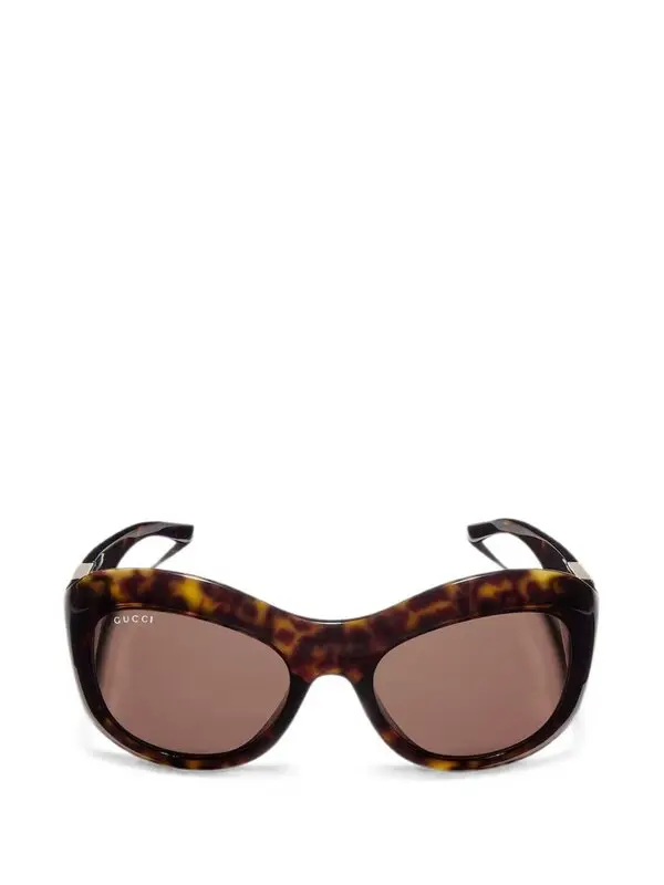 Gucci Tortoiseshell Round Frame Sunglasses - Brown