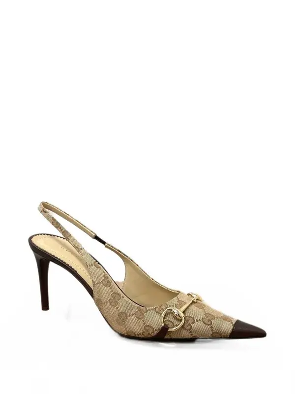 Gucci Gg Slingback Pumps - Beige