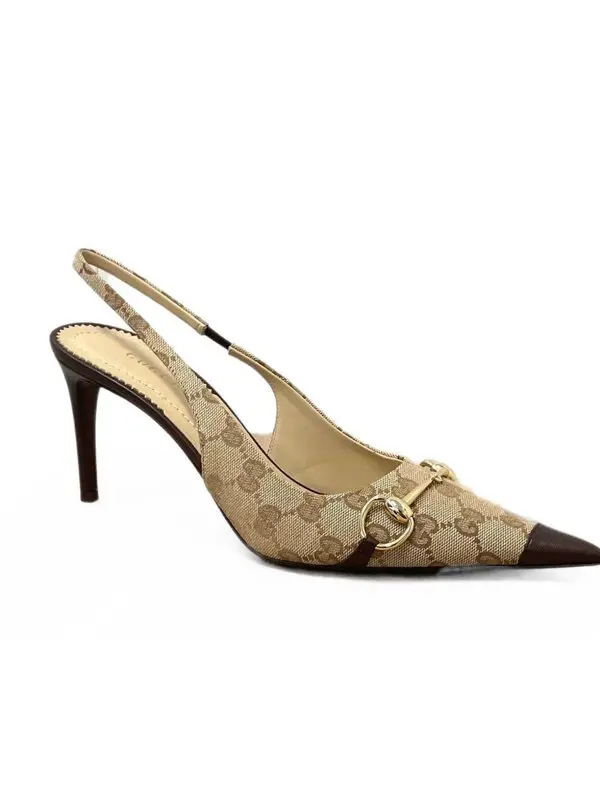 Gucci Gg Slingback Pumps - Beige