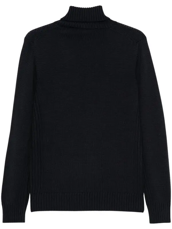 KANGRA Roll-neck Wool Sweater - Blue