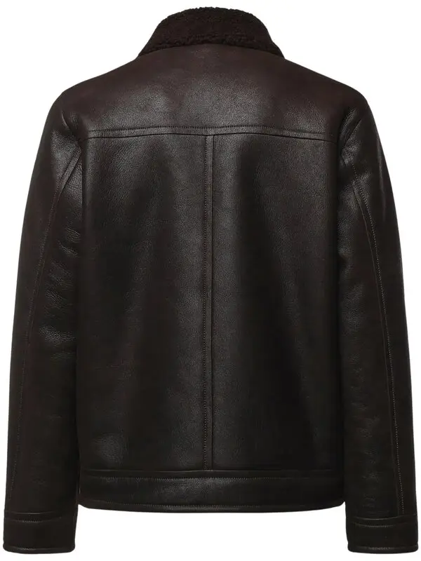 DONDUP Shearling-collar Leather Jacket