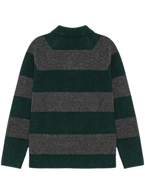 LES DEUX Striped Melange Knitted Polo