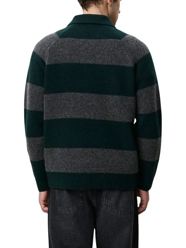 LES DEUX Striped Melange Knitted Polo