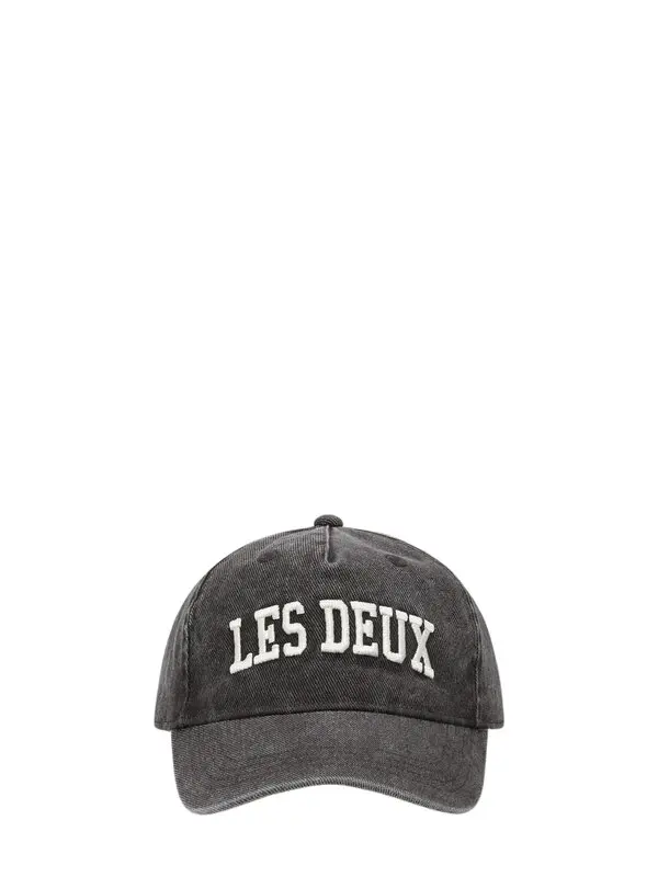 LES DEUX Collage Washed Soft Baseball Cap - Black
