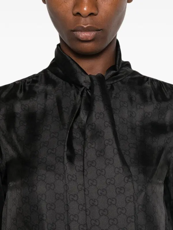 Gucci Gg Print Silk Shirt