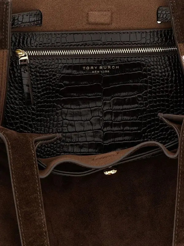 Tory Burch Romy Suede Tote Bag - Brown