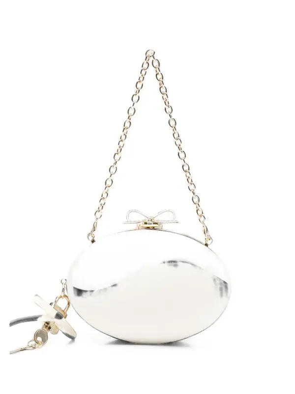 SELF-PORTRAIT Satin Clutch - White