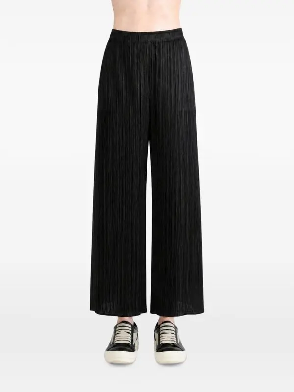 Issey Miyake Pleated Wide-leg Trousers - Black