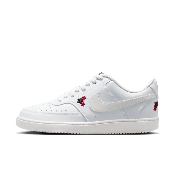 Nike Court Vision Low Se Stitched Floral Sneakers - White