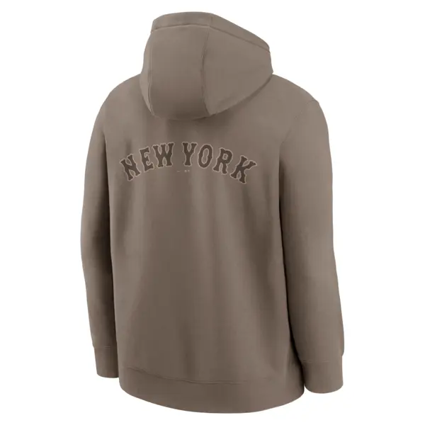 Nike New York Mets Fashion Hemp Club Mlb Pullover Hoodie - Brown