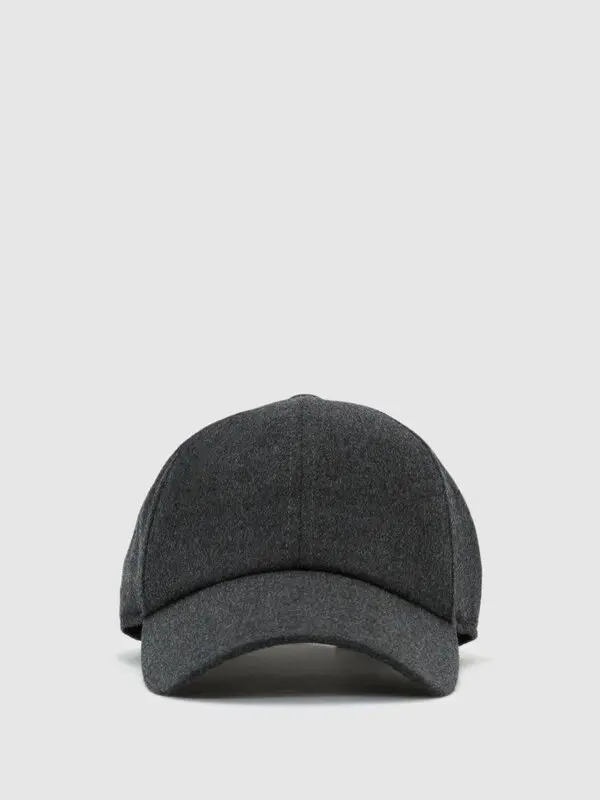 REISS Sienna Wool-silk Blend Baseball Cap - Charcoal