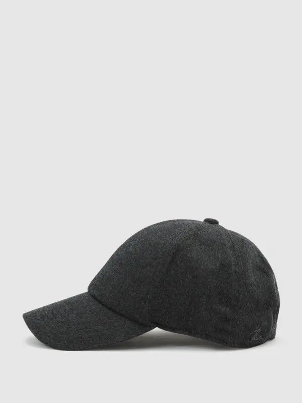REISS Sienna Wool-silk Blend Baseball Cap - Charcoal