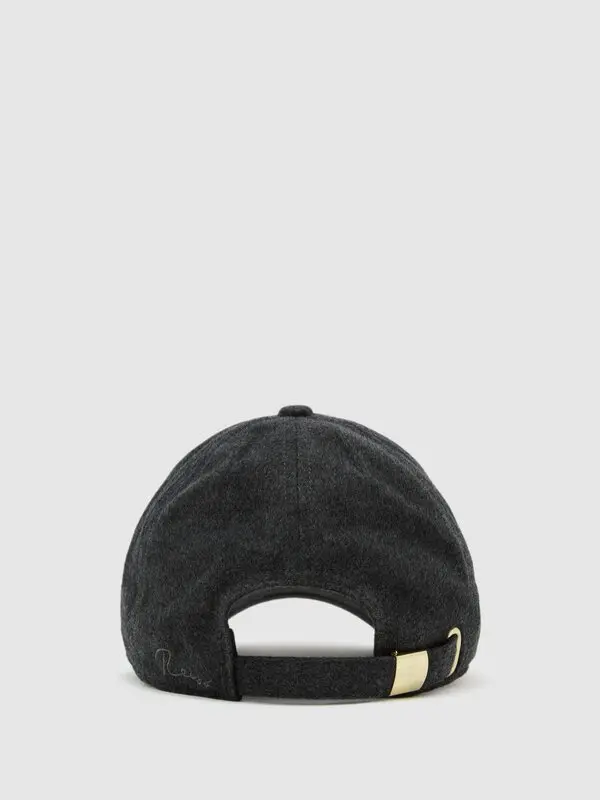 REISS Sienna Wool-silk Blend Baseball Cap - Charcoal