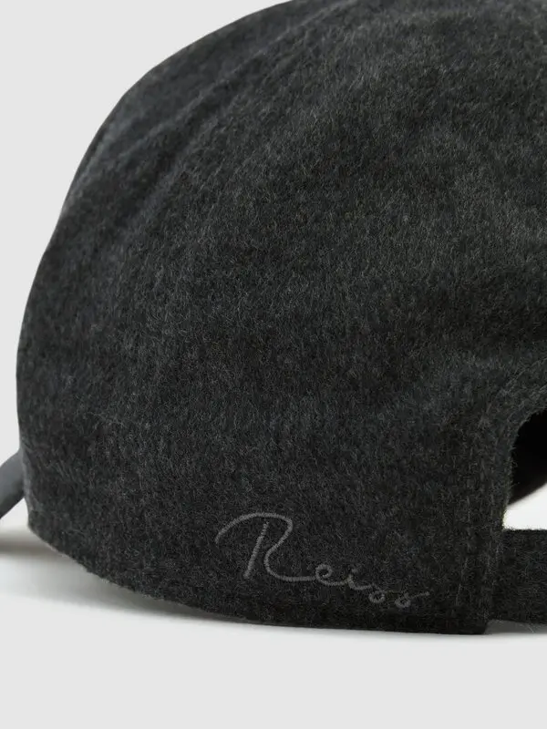 REISS Sienna Wool-silk Blend Baseball Cap - Charcoal