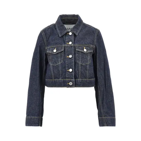 GANNI Cropped Denim Jacket