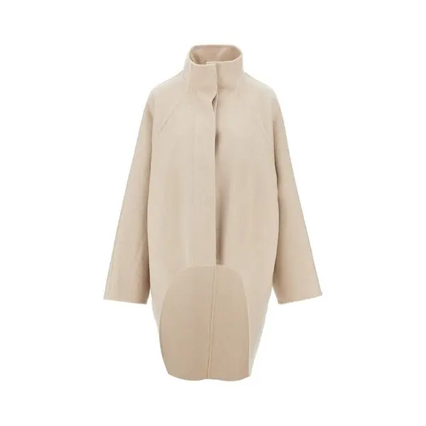 Alaïa Cashmere Asymmetrical Coat - Beige