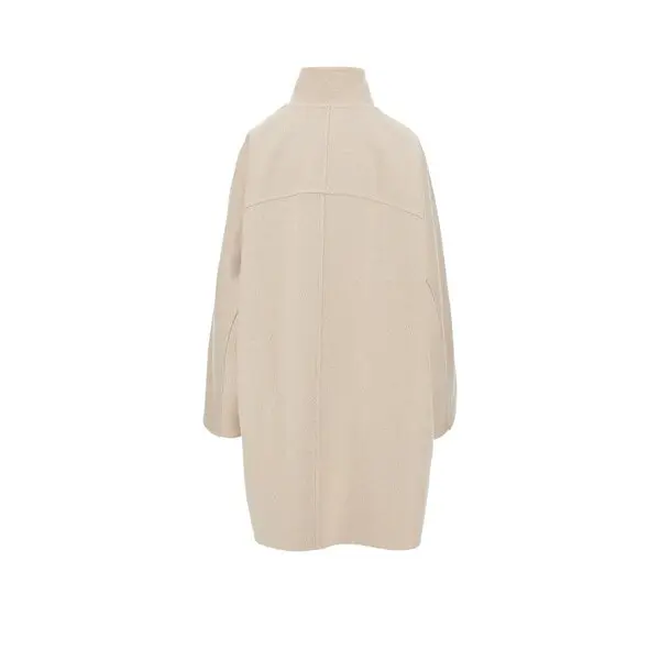 Alaïa Cashmere Asymmetrical Coat - Beige