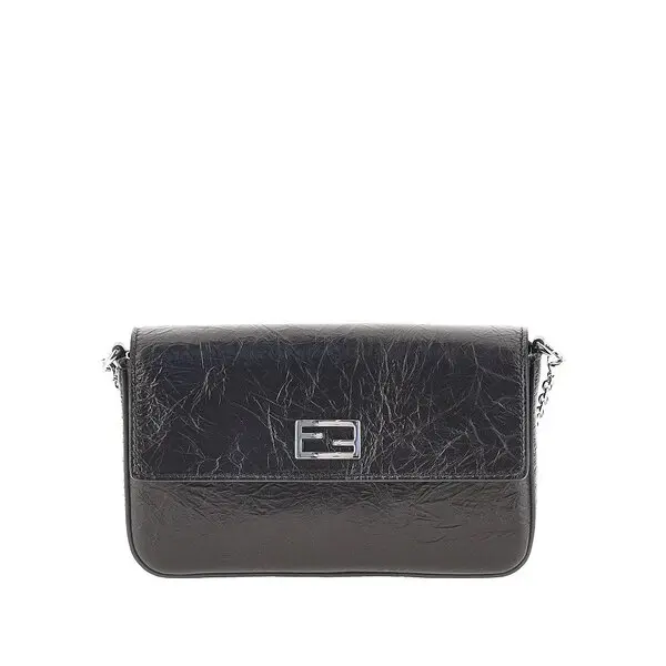 Fendi Craquelé Leather Tube With Chain