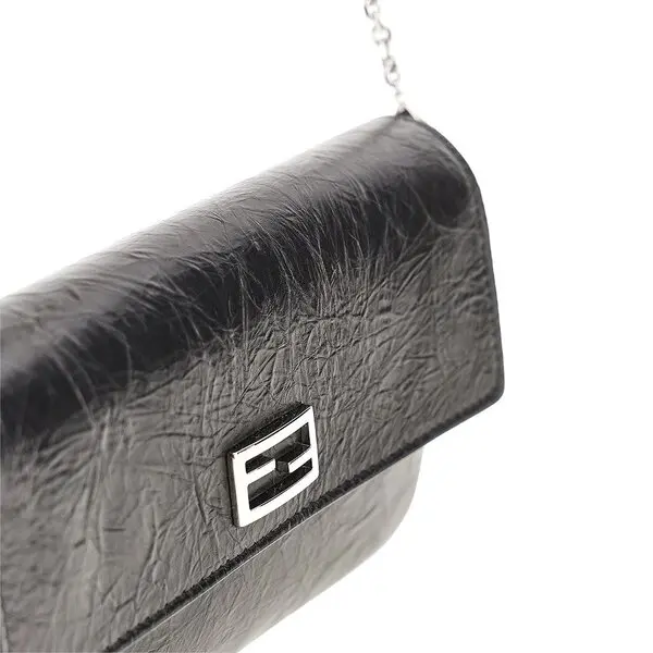 Fendi Craquelé Leather Tube With Chain