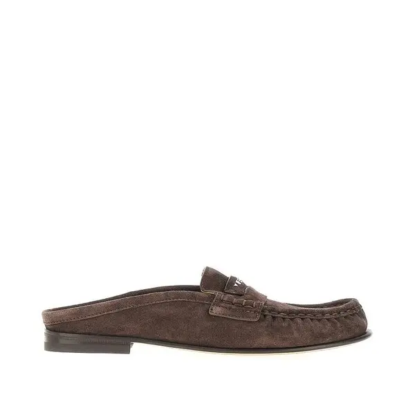 Fendi Suede Leather Sabot - Brown
