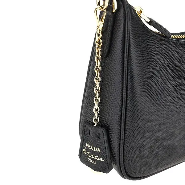 Prada Saffiano Leather Re-edition 2005 Shoulder Bag - Black