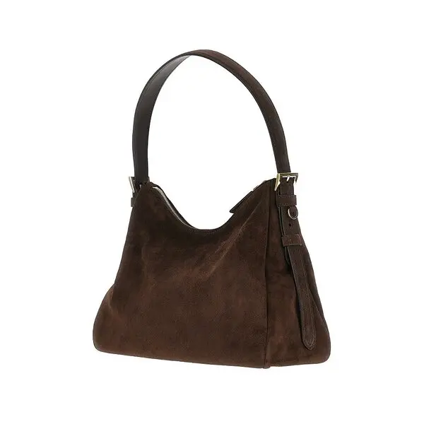 Prada Suede Leather Medium Aimée Bag - Brown