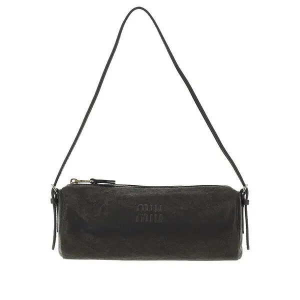 Miu Miu Nappa Leather Pouch With Strap - Black