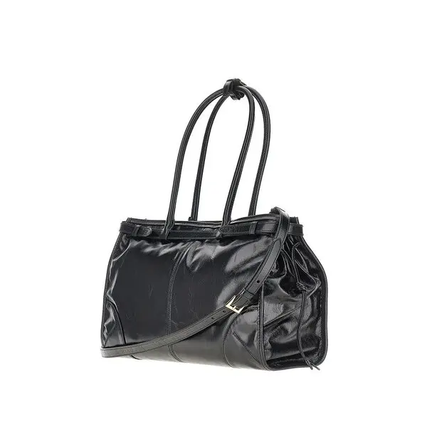 Prada Shiny Leather Large Bonnie Handbag