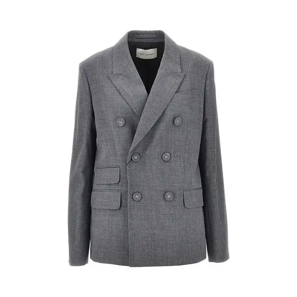 AMI Paris Double-breasted Virgin Wool Blazer With Belt