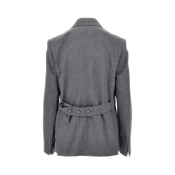 AMI Paris Double-breasted Virgin Wool Blazer With Belt
