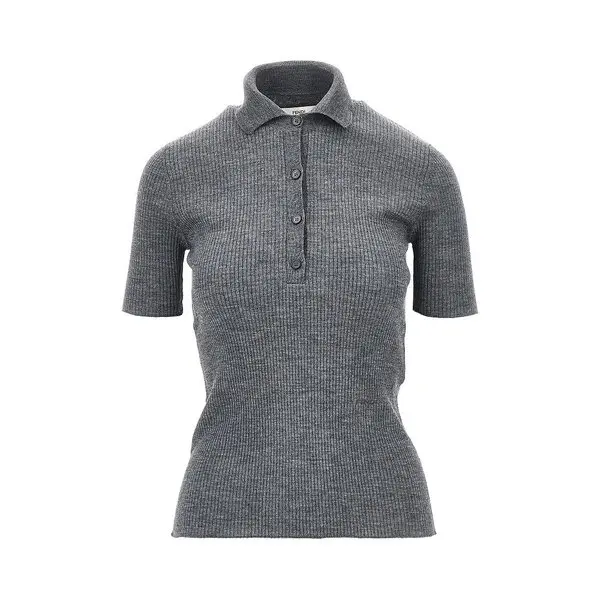 Fendi Ribbed Knit Polo Shirt