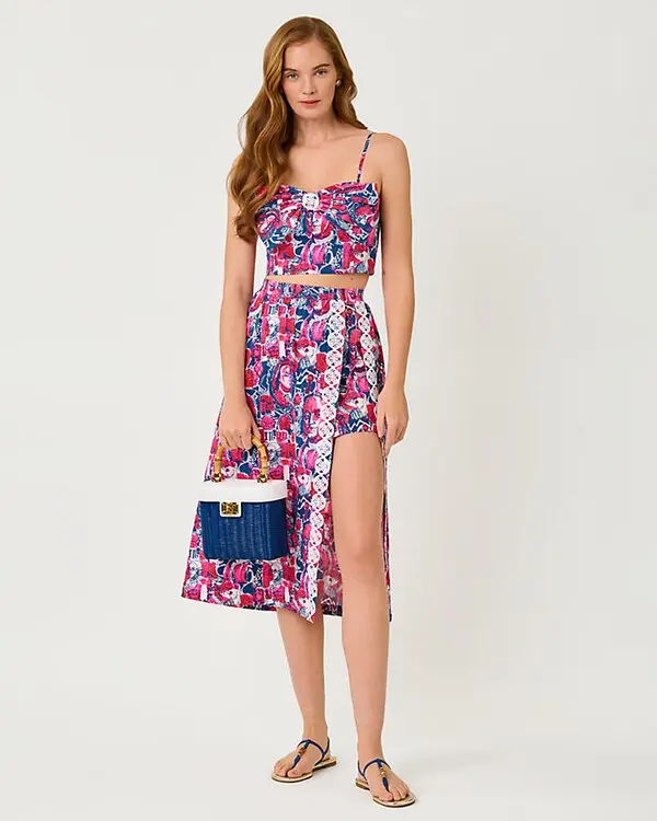 Lilly Pulitzer® Betsey High Rise Midi Skort - Navy