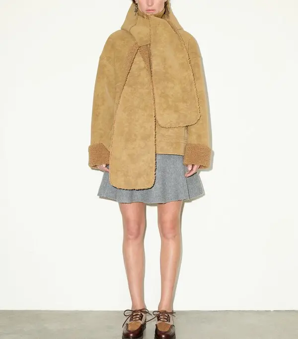 Max & Co. Faux Shearling Hooded Scarf