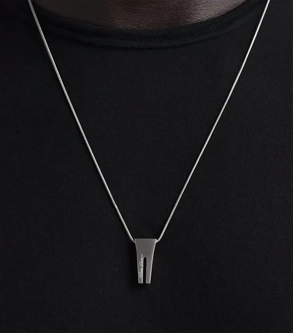 Rick Owens Brass Mini Open Trunk Necklace