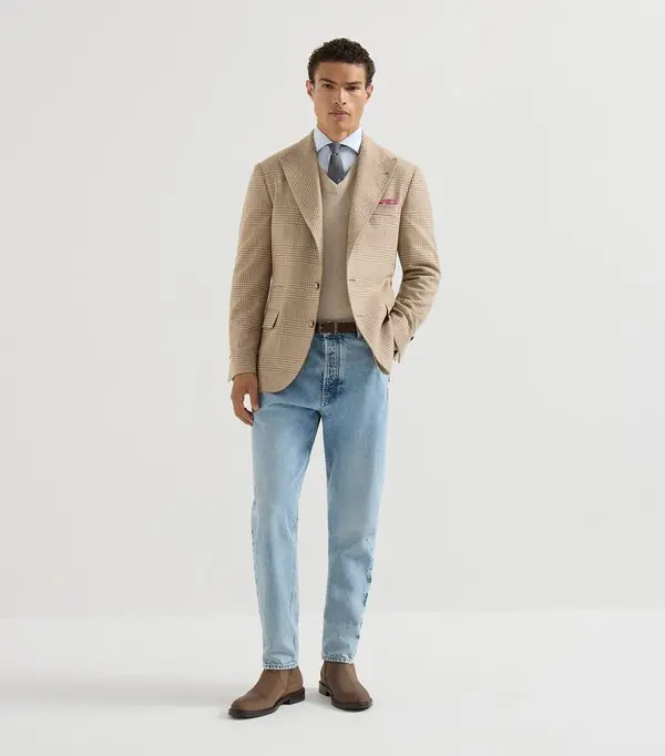 Brunello Cucinelli Cashmere V-neck Sweater - Beige