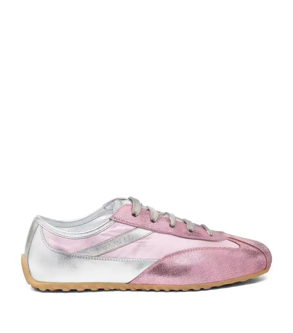 Alexander McQueen Leather Boxe Sneakers - Purple