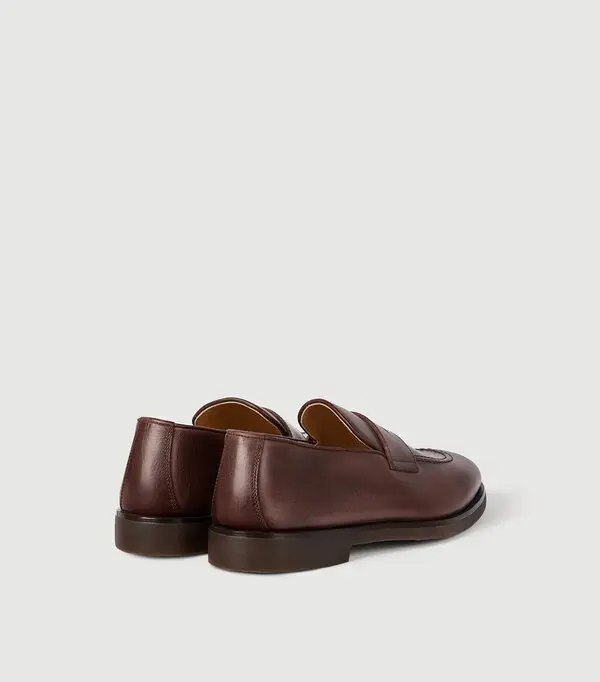 Brunello Cucinelli Calfskin Penny Slot Loafers