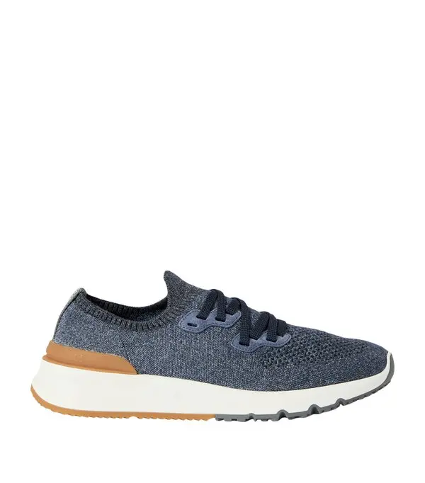 Brunello Cucinelli Cotton-blend Chiné-knit Sneakers