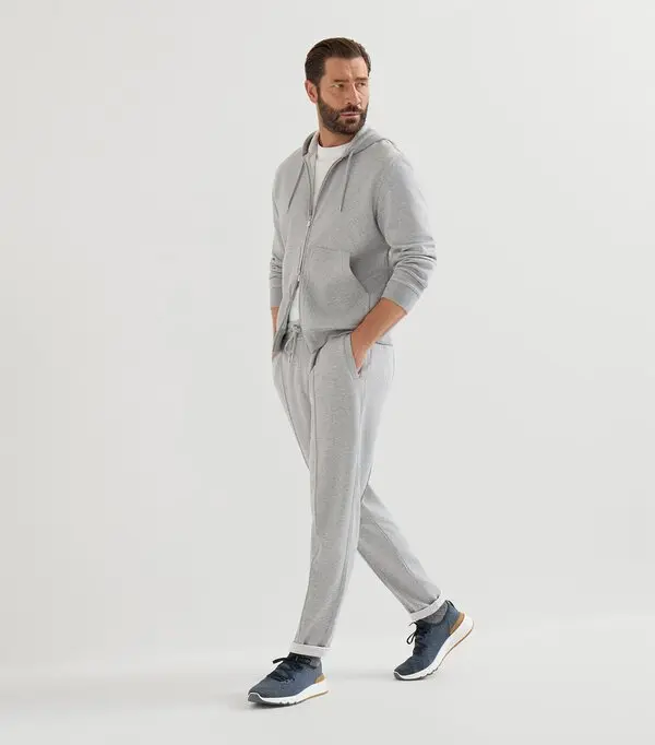 Brunello Cucinelli Cotton-blend Chiné-knit Sneakers