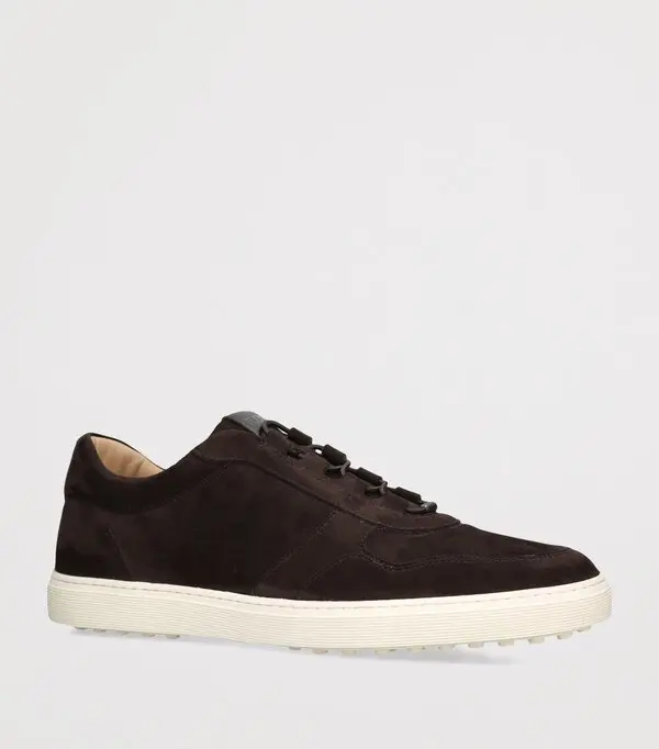 TOD'S Leather Elastic Cassetta Sneakers - Brown